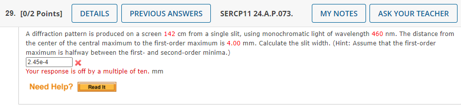 Solved 29. [0/2 points) DETAILS PREVIOUS ANSWERS SERCP11 | Chegg.com