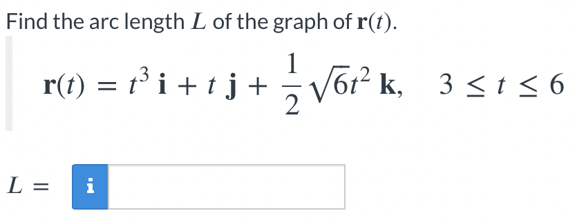 Solved Find the arc length L of the graph of r(t). | Chegg.com