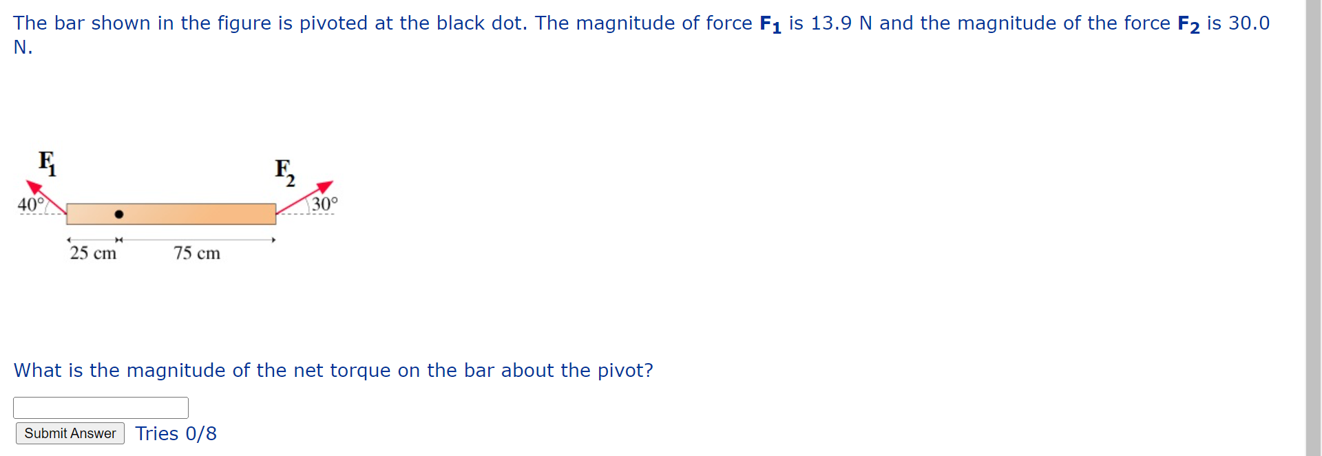 Solved The bar shown in the figure is pivoted at the black | Chegg.com