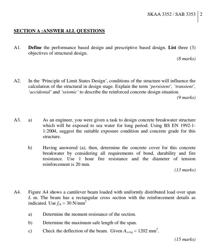 Solved SKAA 3352 / SAB 33532 SECTION A:ANSWER ALL QUESTIONS | Chegg.com