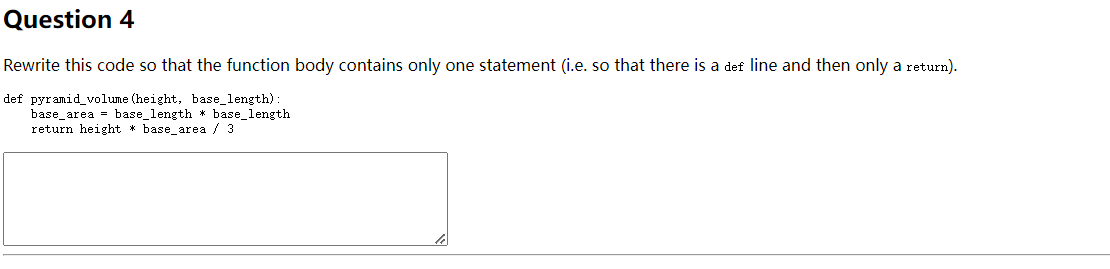 Solved Question 4 Rewrite this code so that the function | Chegg.com