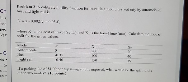 Solved ch Problem 2. A calibrated utility function for | Chegg.com