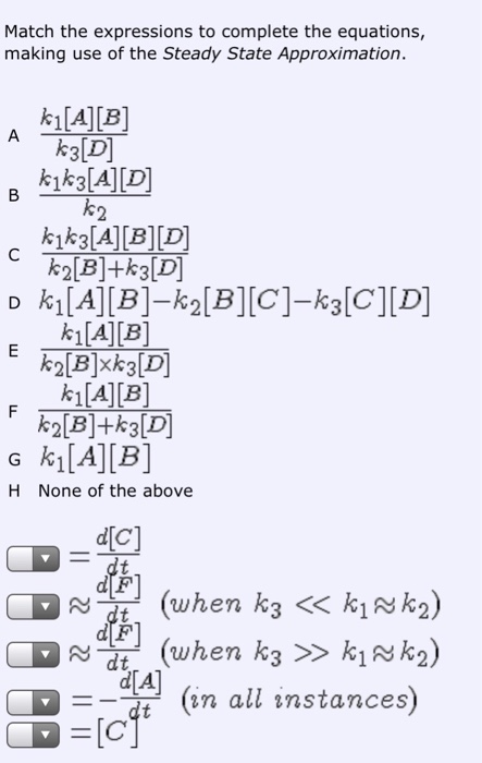 Solved Chemical Kinetics: Steady State Approximation | Chegg.com
