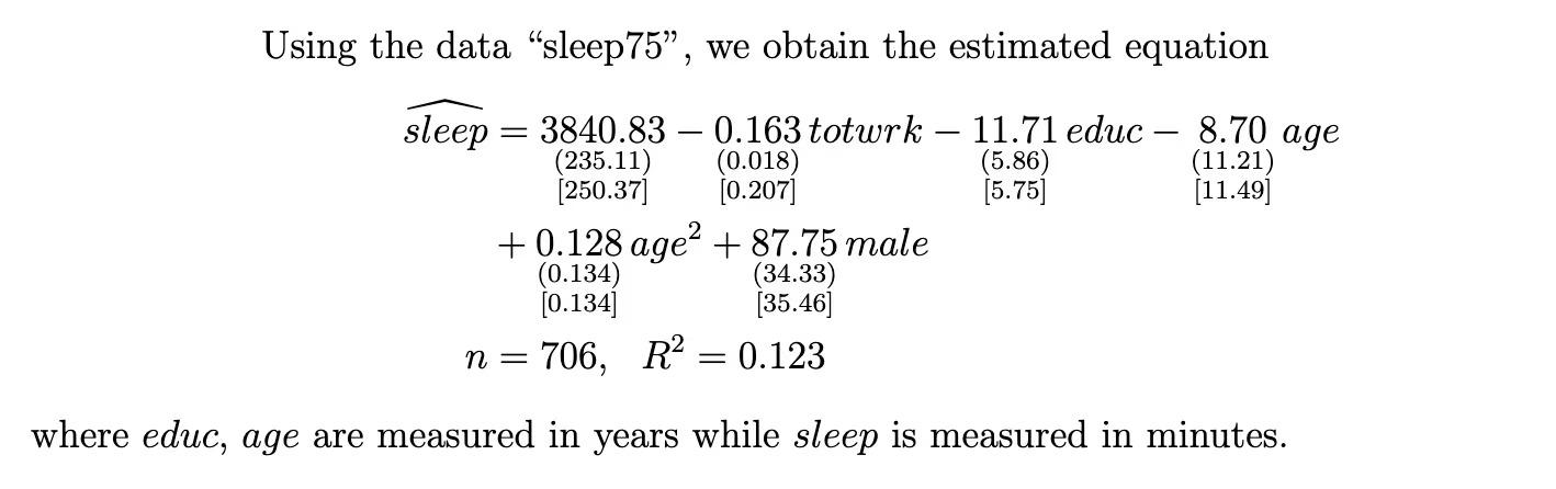 Solved Using the data "sleep75", we obtain the estimated | Chegg.com