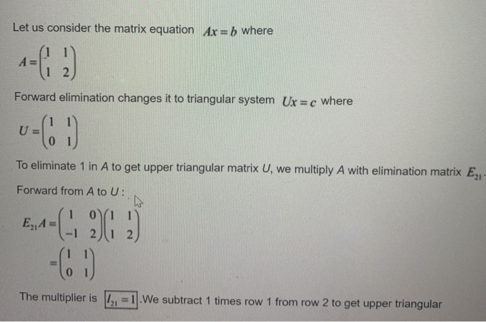 Solved Can you demonstrate how to find the elimination | Chegg.com