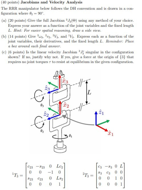 (24 points) Inverse Kinematics (a) (21 pts) Solve the | Chegg.com