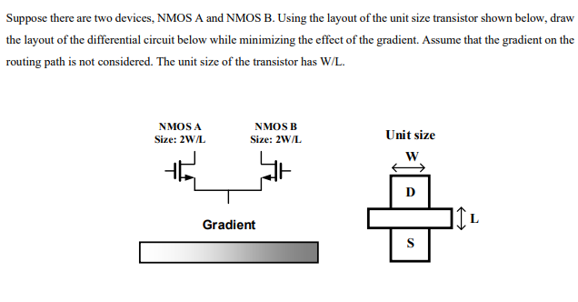Solved Suppose there are two devices, NMOS A and NMOS B. | Chegg.com
