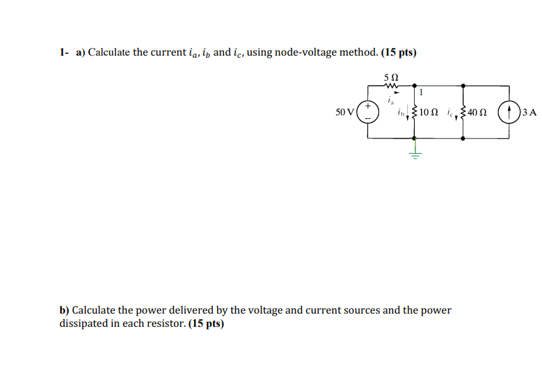 Solved 1- a) Calculate the current ia, in and ic, using | Chegg.com