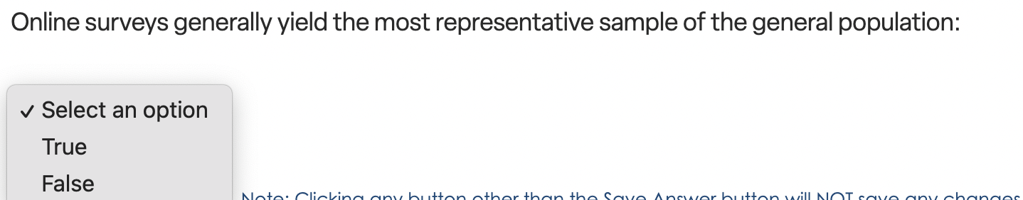 Solved Random Sampling Error: Increases as the sample size | Chegg.com