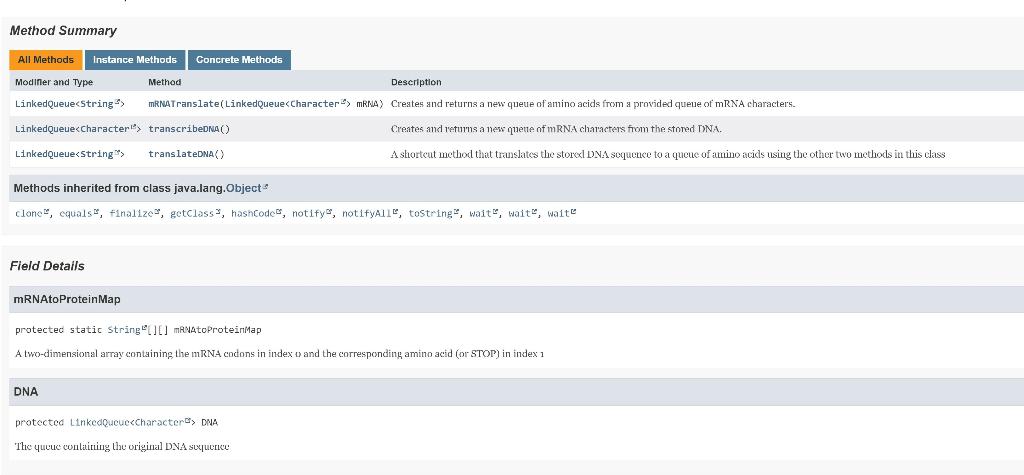Class Dna Javalangobject Dna Public Class Dna