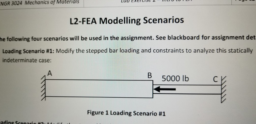 Solved of Lab Exercise 2 NGR 3024 Mechanics Materials L2-FEA | Chegg.com