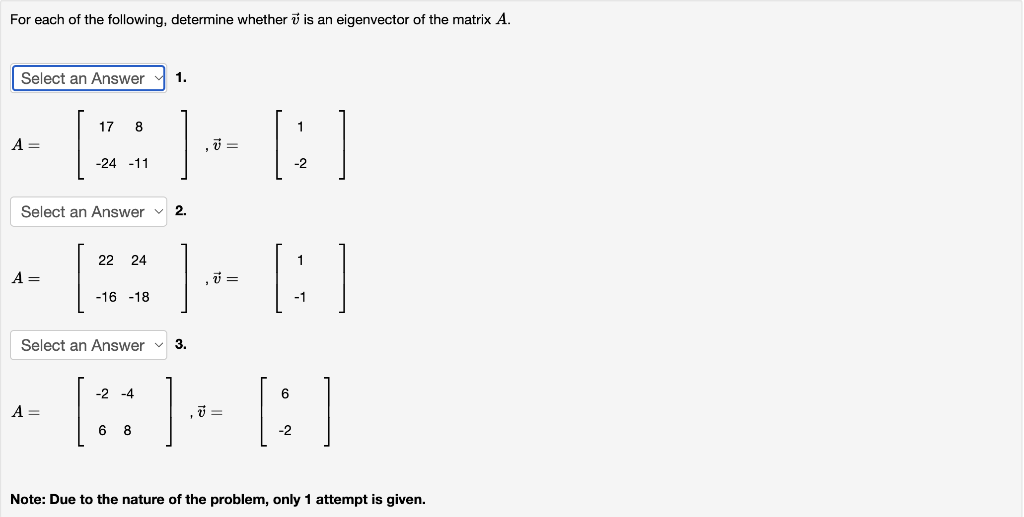 Solved For each of the following, determine whether v is an | Chegg.com