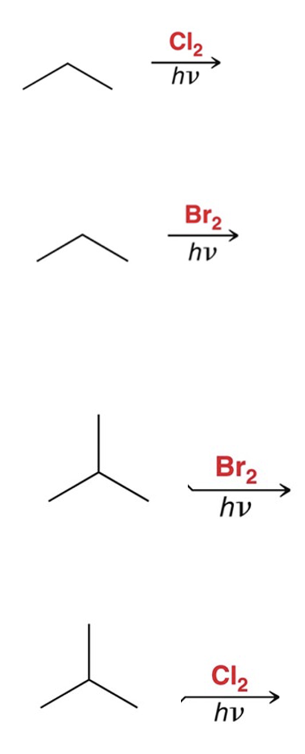 Solved Cl2 hv Br2 hv Br2 hv Cl2 hv | Chegg.com