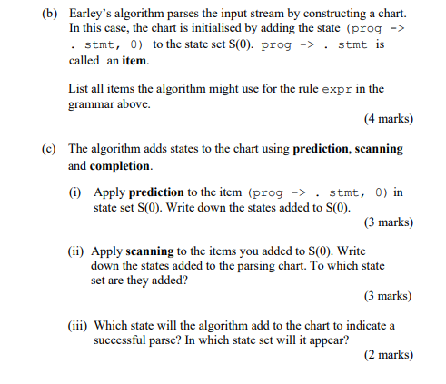 Solved 4. This question is about Earley's parsing algorithm. | Chegg.com
