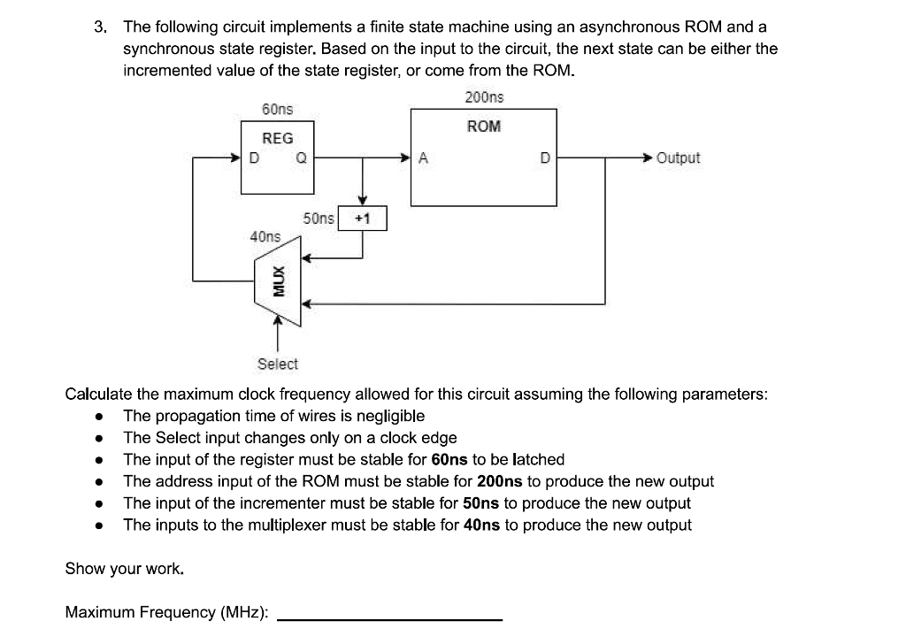 Solved 3. The following circuit implements a finite state | Chegg.com
