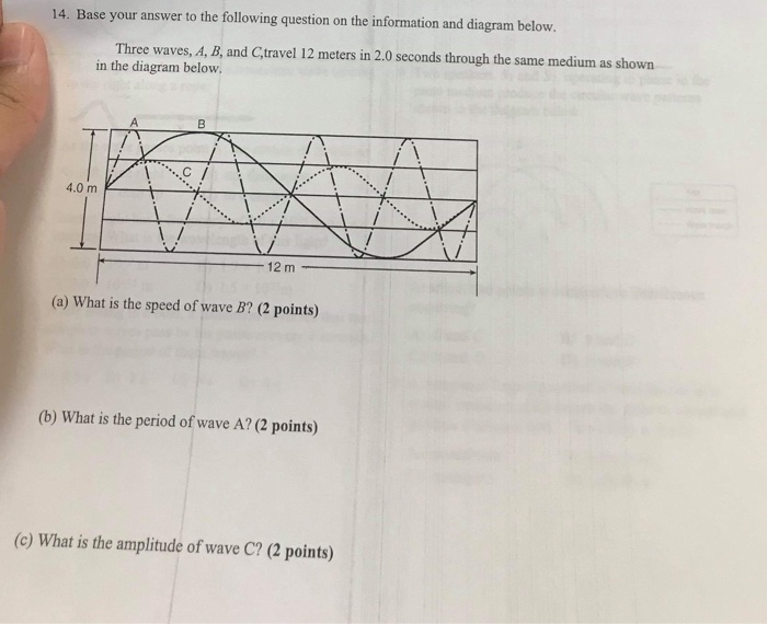 Solved 14. Base your answer to the following question on the | Chegg.com