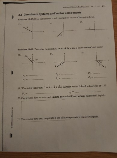 Solved 3.3 Coordinate Systems and Vector Components | Chegg.com
