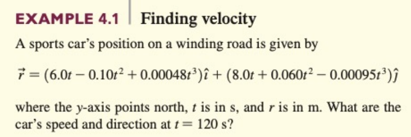 Solved EXAMPLE 4.1 | Finding velocity A sports car's | Chegg.com