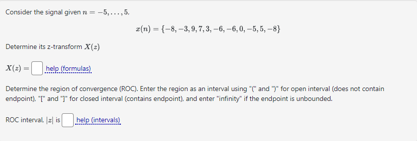 Solved Consider the signal given n=−5,…,5, | Chegg.com