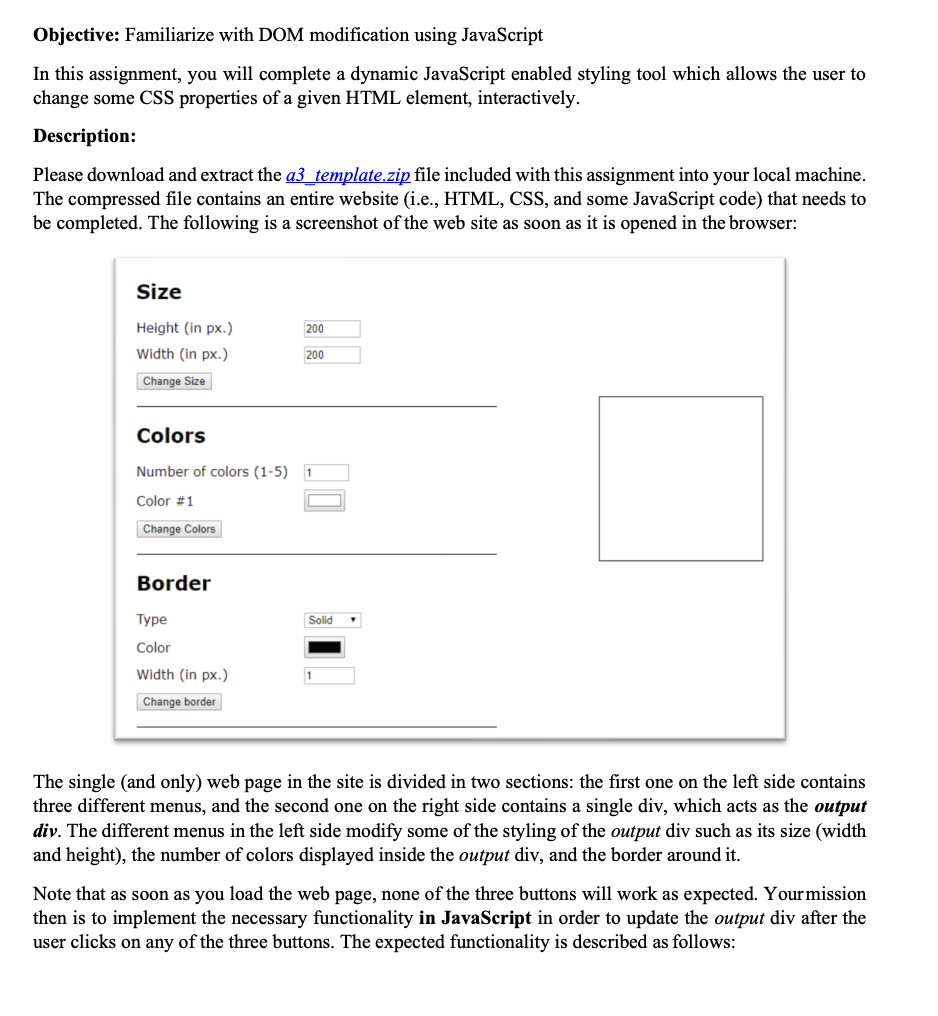 Solved Objective: Familiarize with DOM modification using | Chegg.com