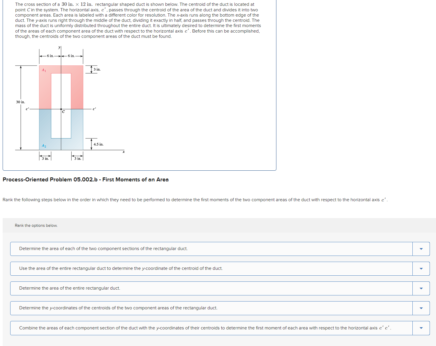 Solved The cross section of a 30in.×12in. ﻿rectangular | Chegg.com
