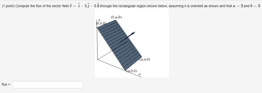 Solved v=i−5j−5k through the rectangular region shown below, | Chegg.com