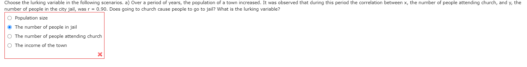 Solved Choose the lurking variable in the following | Chegg.com