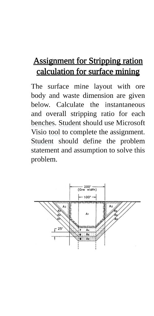 Solved Assignment for Stripping ration calculation for | Chegg.com