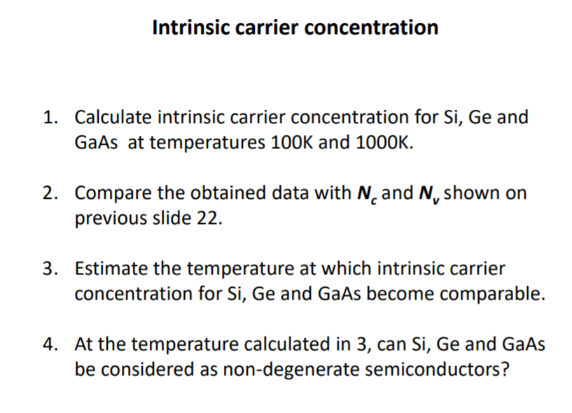 Solved The np product and the intrinsic carrier | Chegg.com