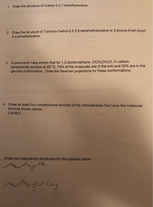 Solved 1. Draw the structure of | Chegg.com