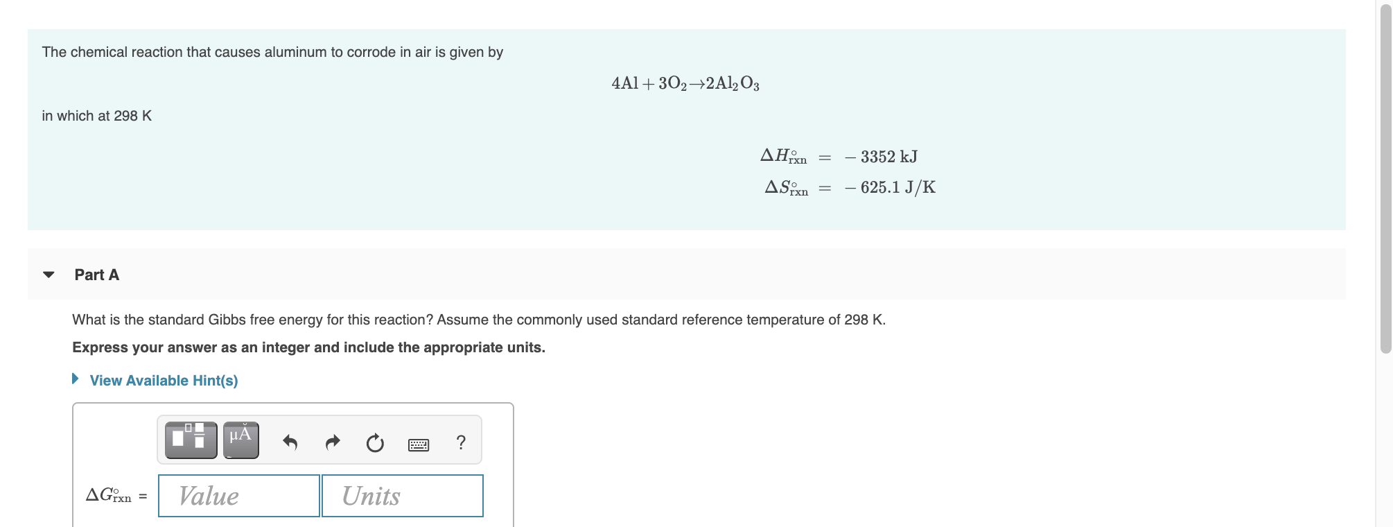 Solved Gibbs free energy (G) is a measure of the spontaneity | Chegg.com