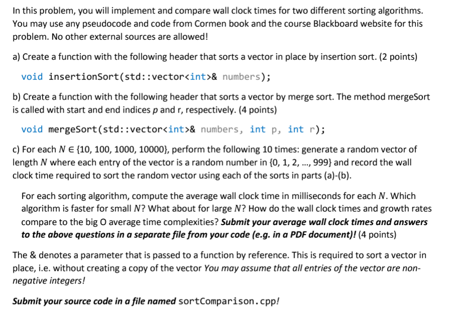 Solved In this problem, you will implement and compare wall | Chegg.com