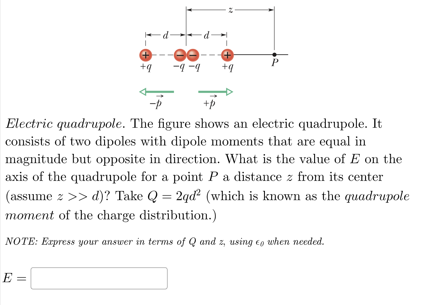Solved Electric quadrupole. The figure shows an electric | Chegg.com