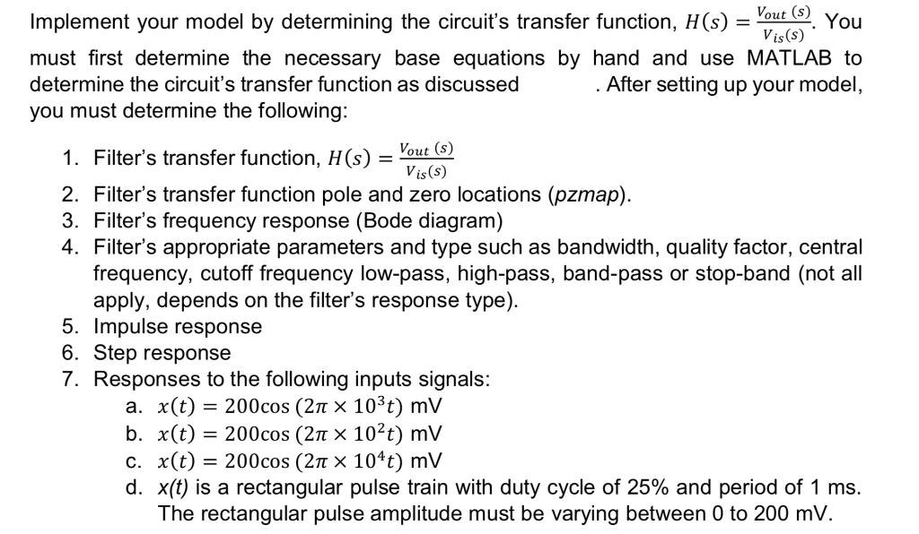 Solved Active Filter Modeling Consider The Active Filter