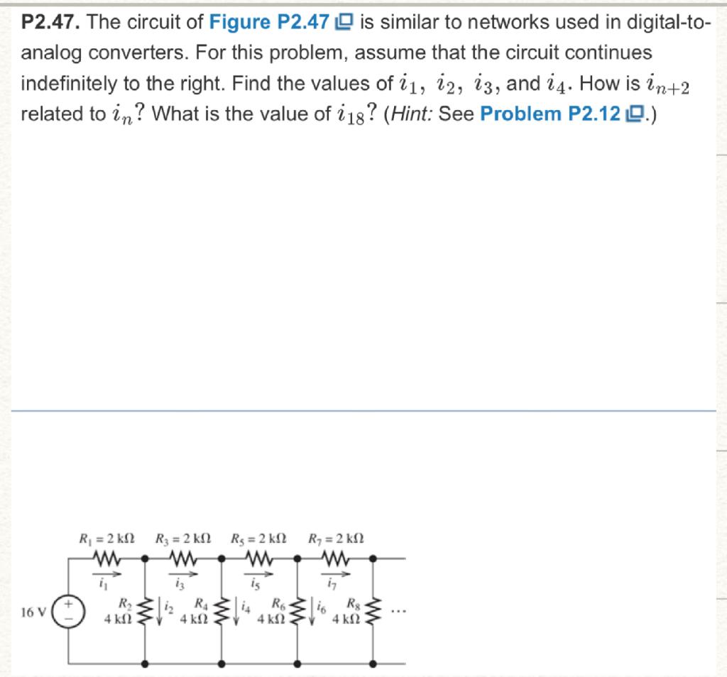 Solved P2.47. The circuit of Figure P2.47 is similar to | Chegg.com