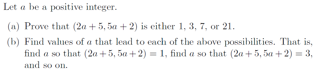 Solved Let a be a positive integer. (a) Prove that (2a + | Chegg.com