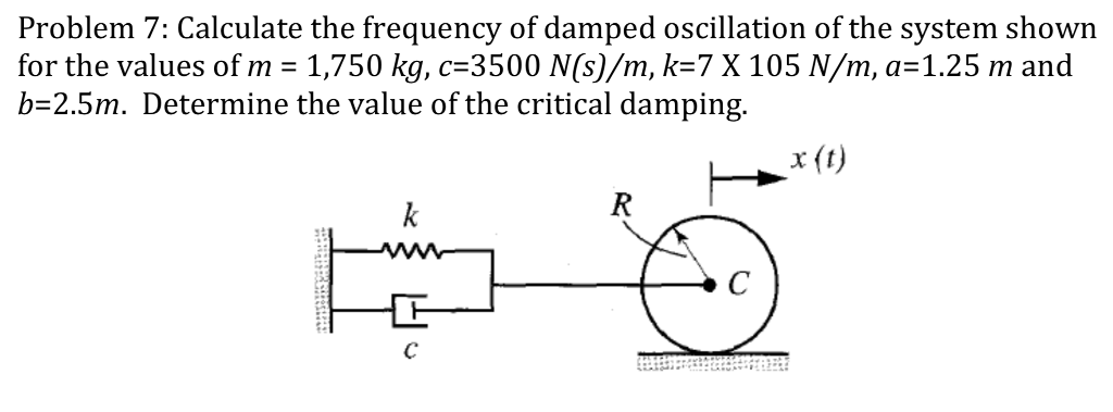 Solved Problem 7: Calculate the frequency of damped | Chegg.com