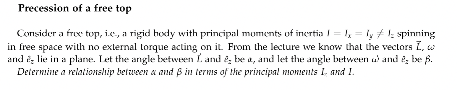 Solved Precession of a free top Consider a free top, i.e., a | Chegg.com