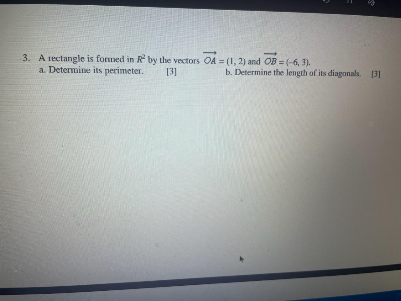Solved 3. A rectangle is formed in R2 by the vectors | Chegg.com