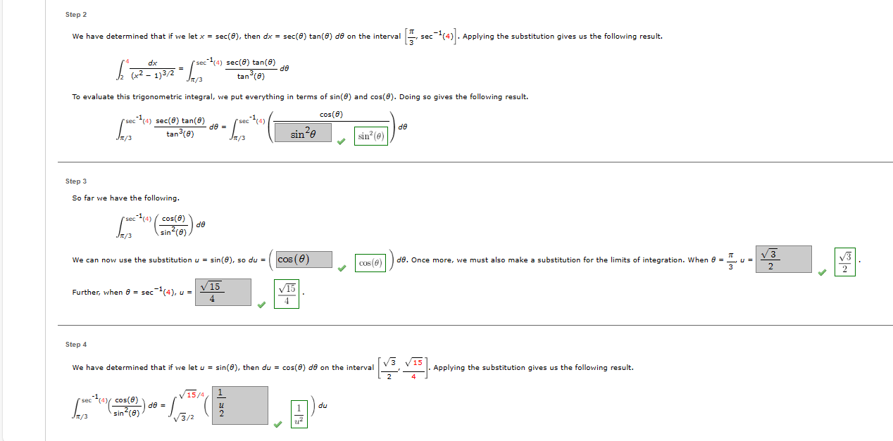 Solved Evaluate the integral. ∫24(x2−1)3/2dx Step 1 Recall | Chegg.com