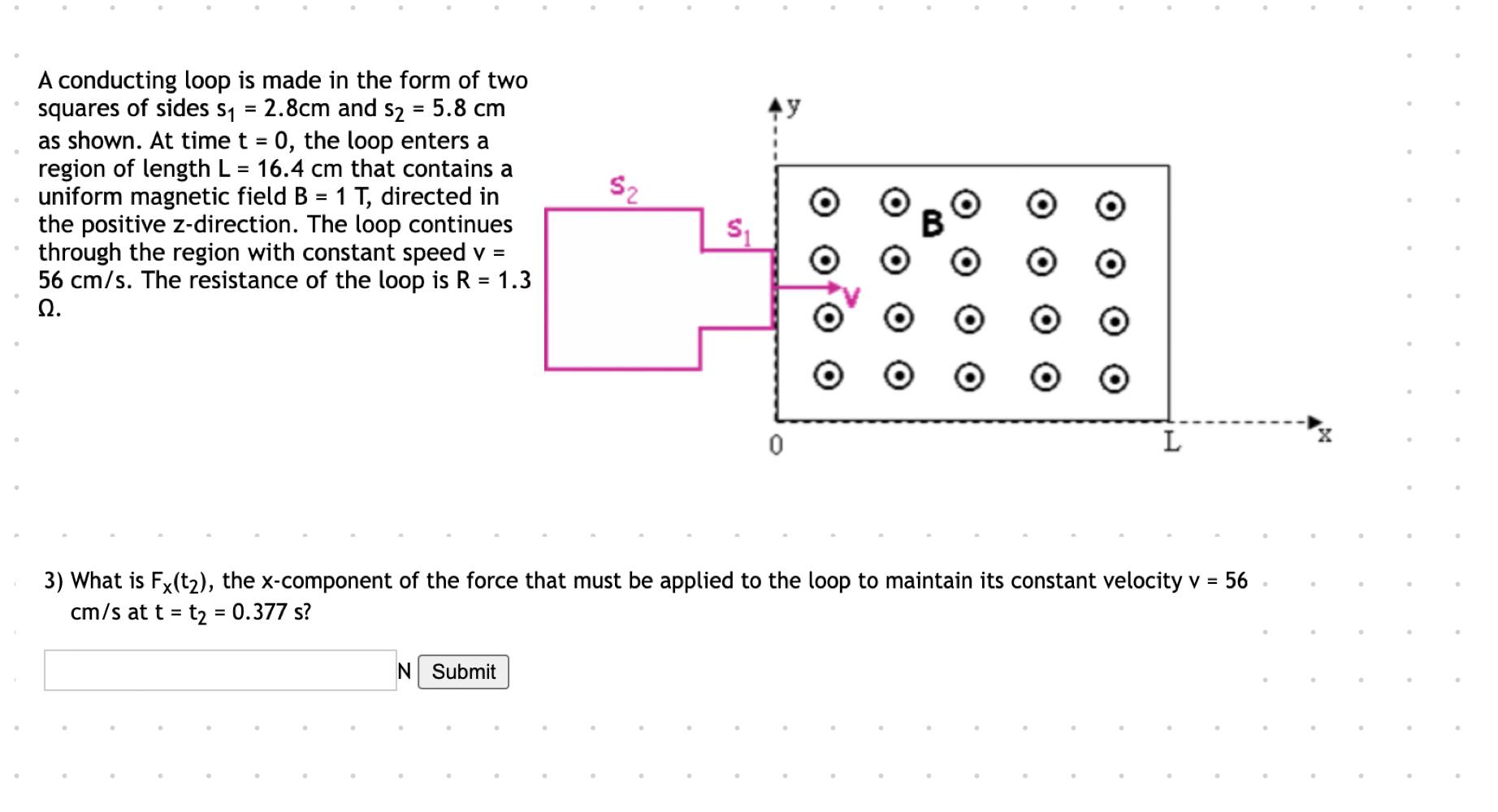 Solved A conducting loop is made in the form of twc squares | Chegg.com