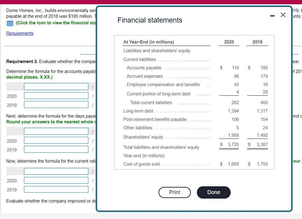 Solved (Click the icon to view the financial statements.) | Chegg.com