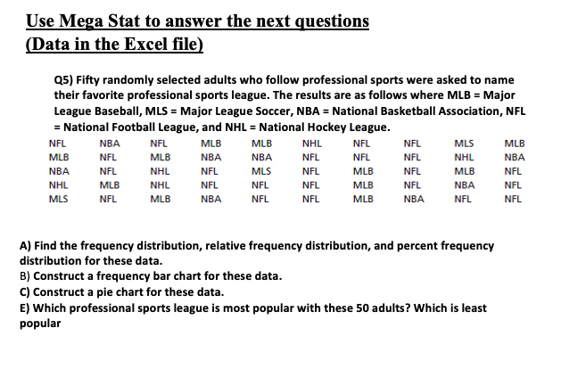 Solved Use Mega Stat to answer the next questions (Data in | Chegg.com