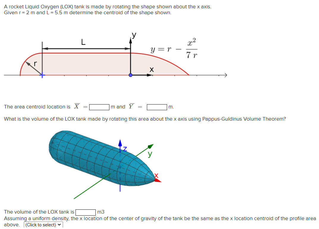 Solved A rocket Liquid Oxygen (LOX) tank is made by rotating | Chegg.com