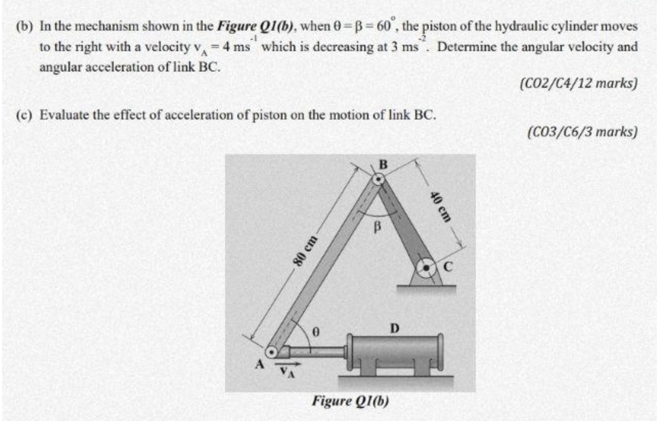 Solved (b) In the mechanism shown in the Figure Q1(b), when | Chegg.com