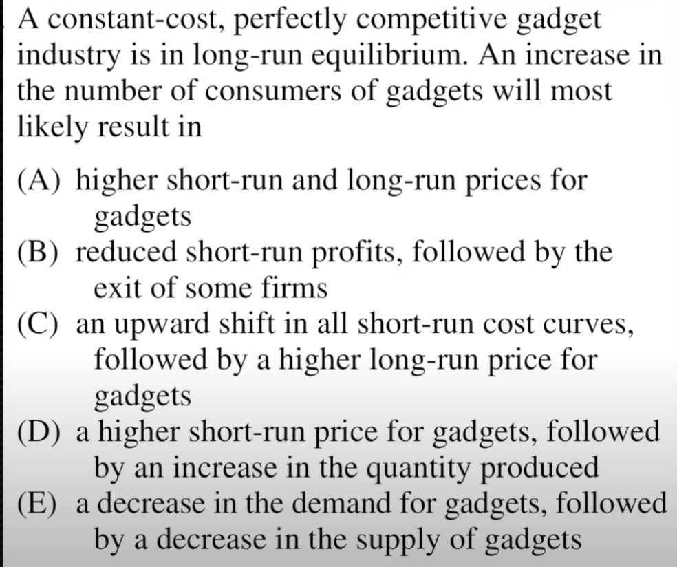 Solved A constant-cost, ﻿perfectly competitive | Chegg.com