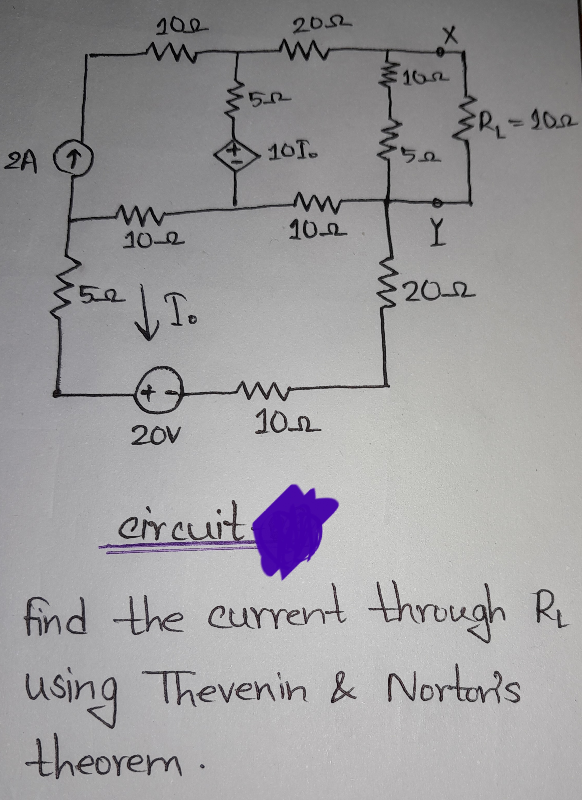 Solved find the current through RL using Thevenin \& | Chegg.com