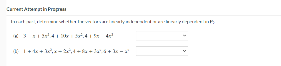 Solved In each part, determine whether the vectors are | Chegg.com