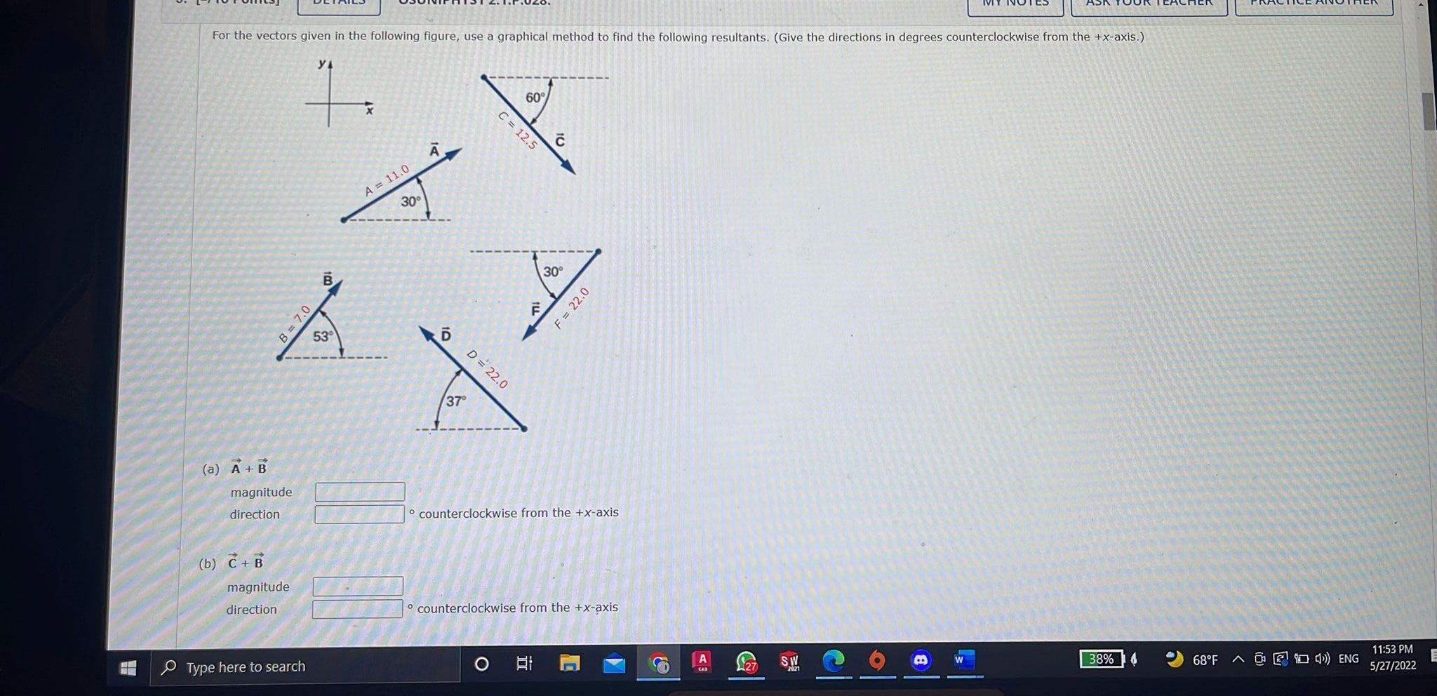 Solved WW B For the vectors given in the following figure, | Chegg.com