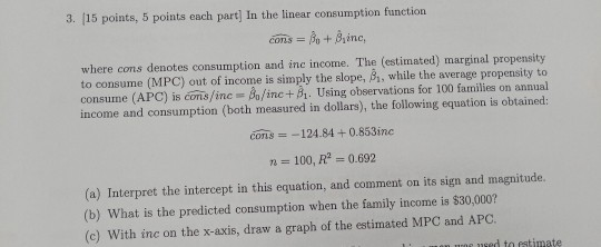 Solved 3. 115 points, 5 points each part] In the linear | Chegg.com